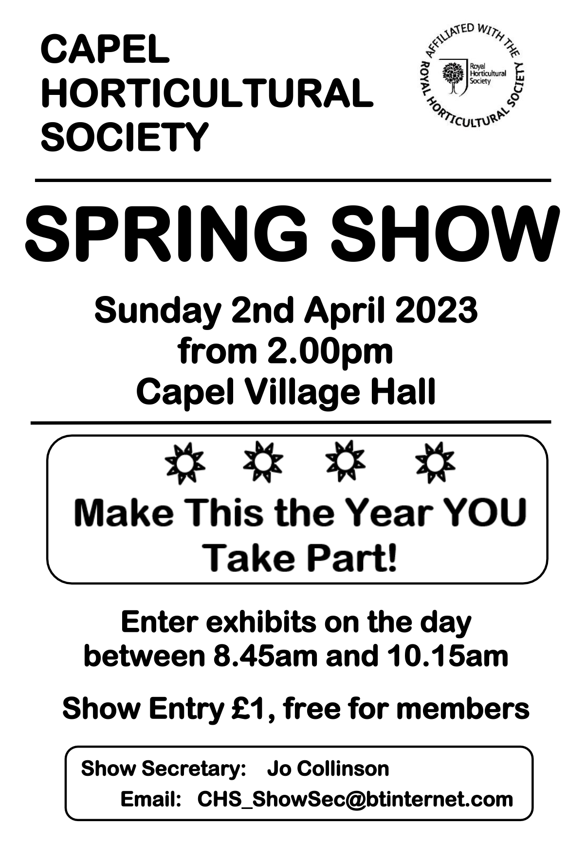 CHS Spring Show - Capel Horticultural Society